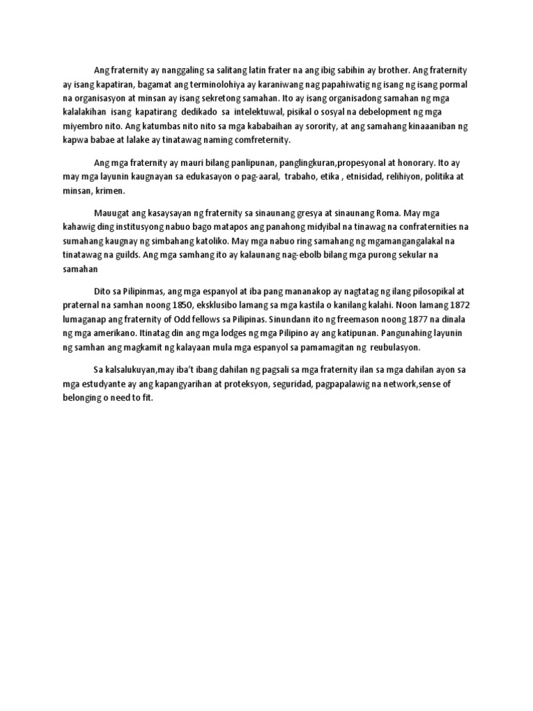 Fraternity | PDF