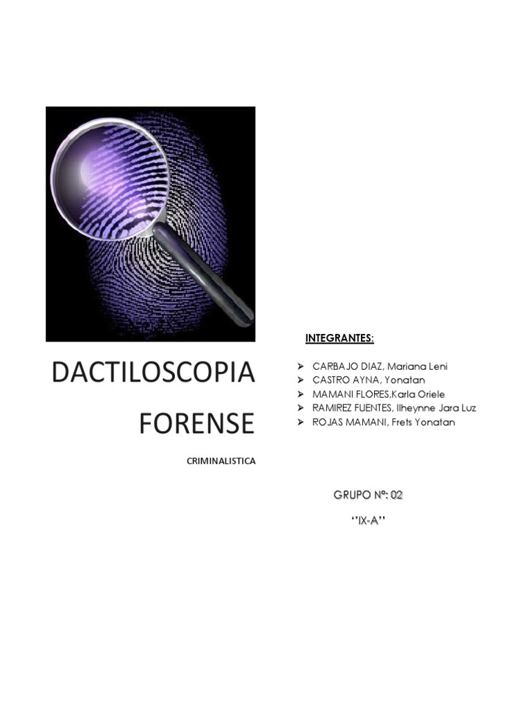 Dactiloscopia Forense | PDF | Huella dactilar | Ciencia forense