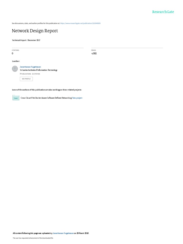 Network Design Report | PDF | Ip Address | Computer Network
