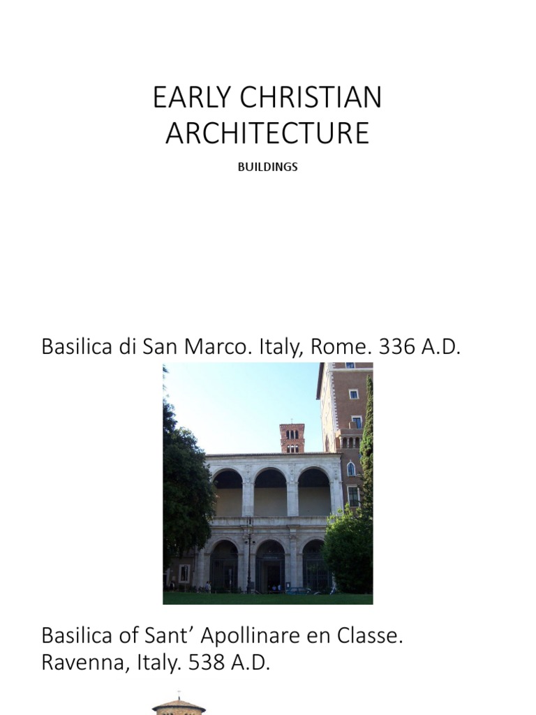 Early Christian Architecture Examples | PDF