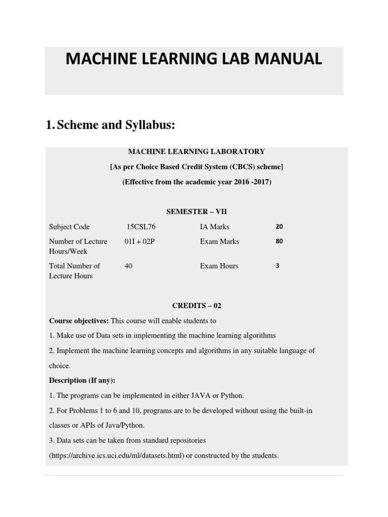 Edited - Edited - Final ML Lab Manual Version11 | PDF | Areas Of ...