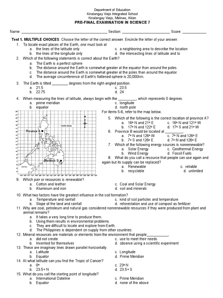 Grade 7 Earth and Space | PDF | Equator | Latitude