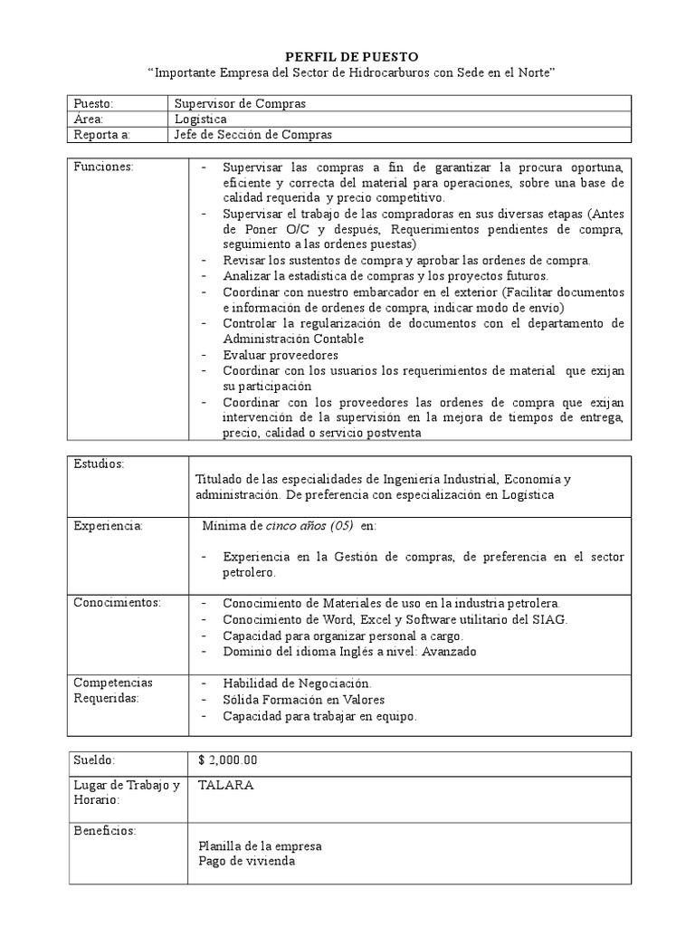 Supervisor de Compras | PDF | Alimentos | Cocina