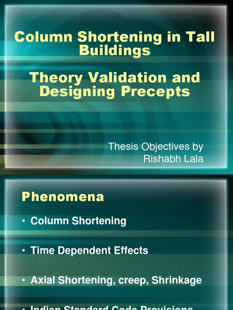 Column Shortening in Tall Buildings Theory Validation and Designing ...