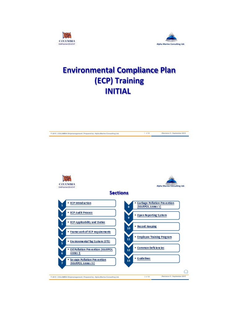 Ecp Training Handout Master and Engine Officers | PDF | Internal Audit ...