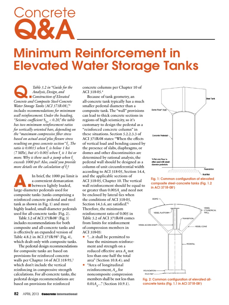 Elevated Storege Tanks | PDF | Concrete | Civil Engineering