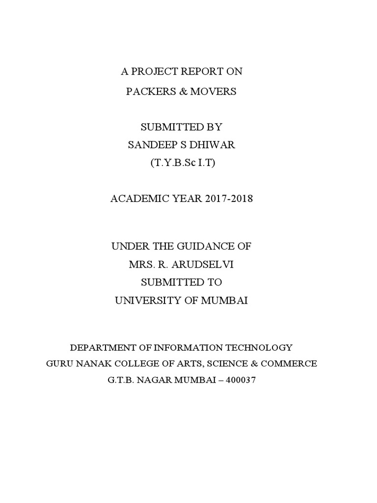 A Project On Packers and Movers | PDF | Unified Modeling Language ...