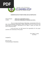 Certificate of Turnover & Acceptance | PDF