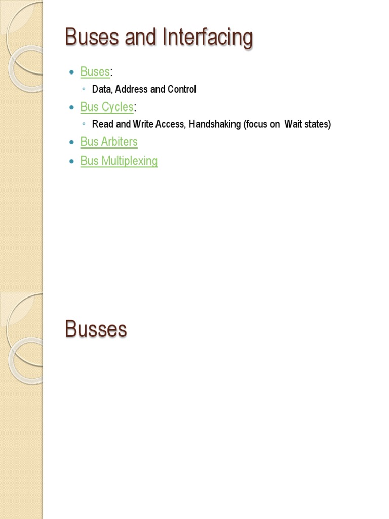 Understanding Bus Interfaces in Architecture | PDF | Input/Output ...