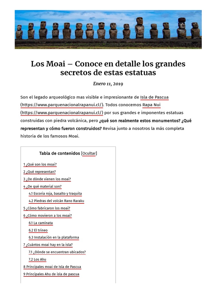 Isla de Pascua, Moais | PDF | Science | Geología