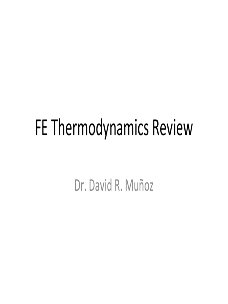 Fe Thermodynamics Review 2011 Pdf Humidity Relative Humidity