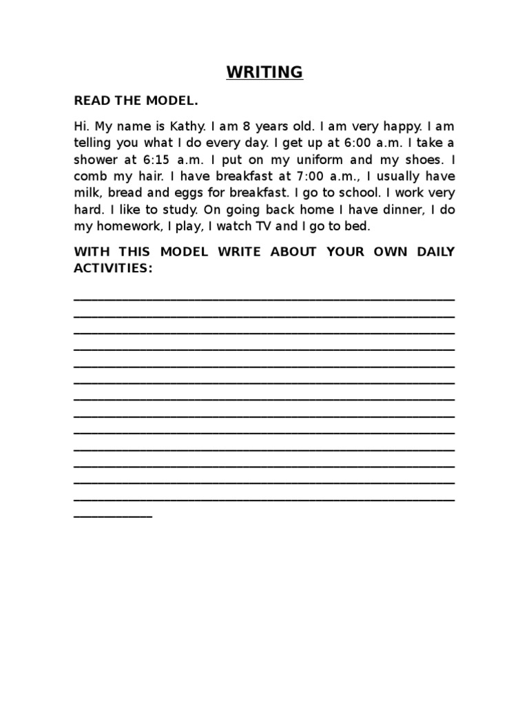 Writing Exercise | PDF