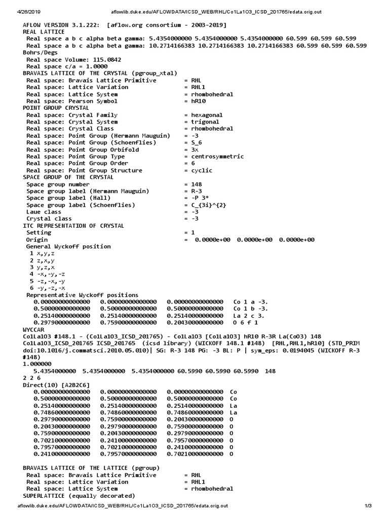 LaCoO3 Crystal Structure | PDF | Mineralogy | Classical Geometry