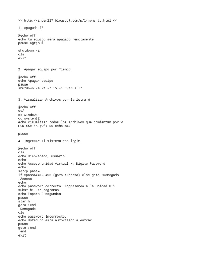 Ejercicios Batch 1 | PDF | Software | Programación de computadoras