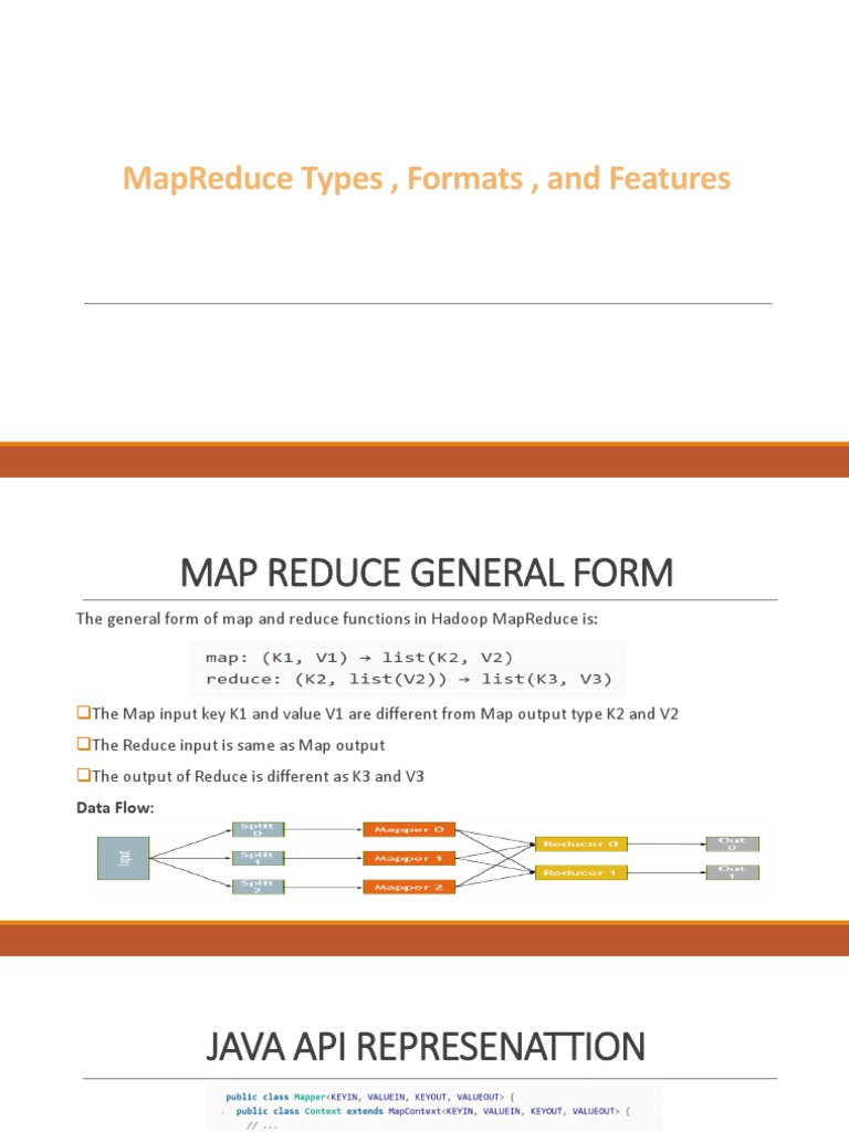 Mapreduce Types Formats And Features Explained Pdf Map Reduce Apache Hadoop 8526