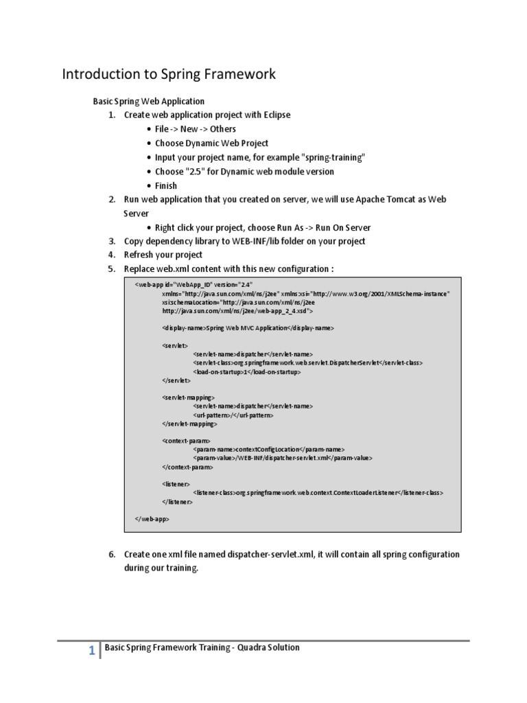Introduction To Spring Framework | PDF | Web Service | Representational ...