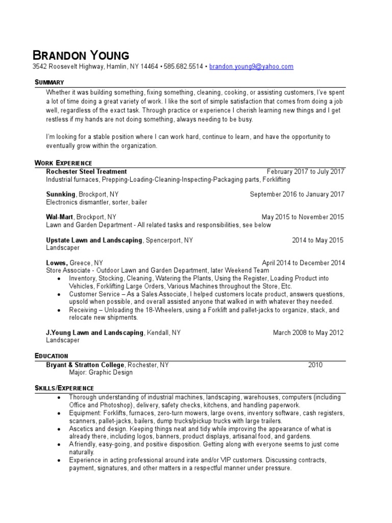 A Versatile Worker Seeking Stability | PDF | Lawn