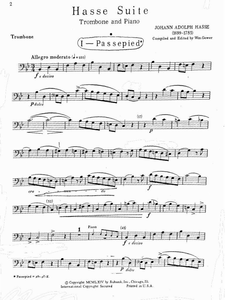 Hasse Suite - Trombone Part | PDF