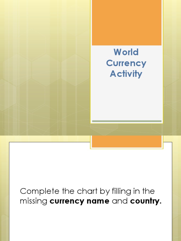 World Currency Chart Activity | PDF | Finance & Money Management