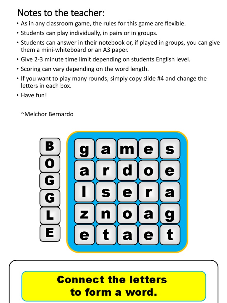 Classroom Word Game: Connect the Letters | PDF