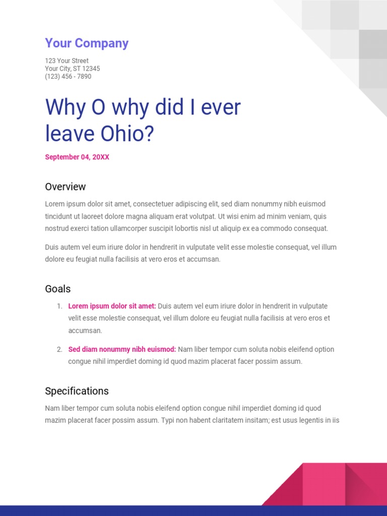Whyowhydidiever Leave Ohio?: Your Company | PDF