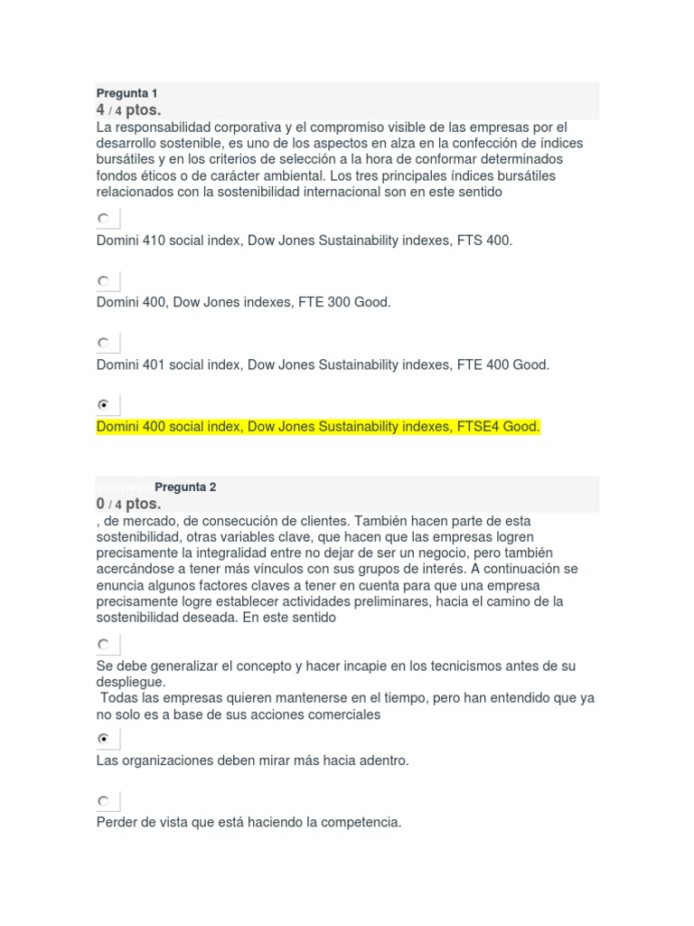 Examen | PDF | Responsabilidad social corporativa | Economias