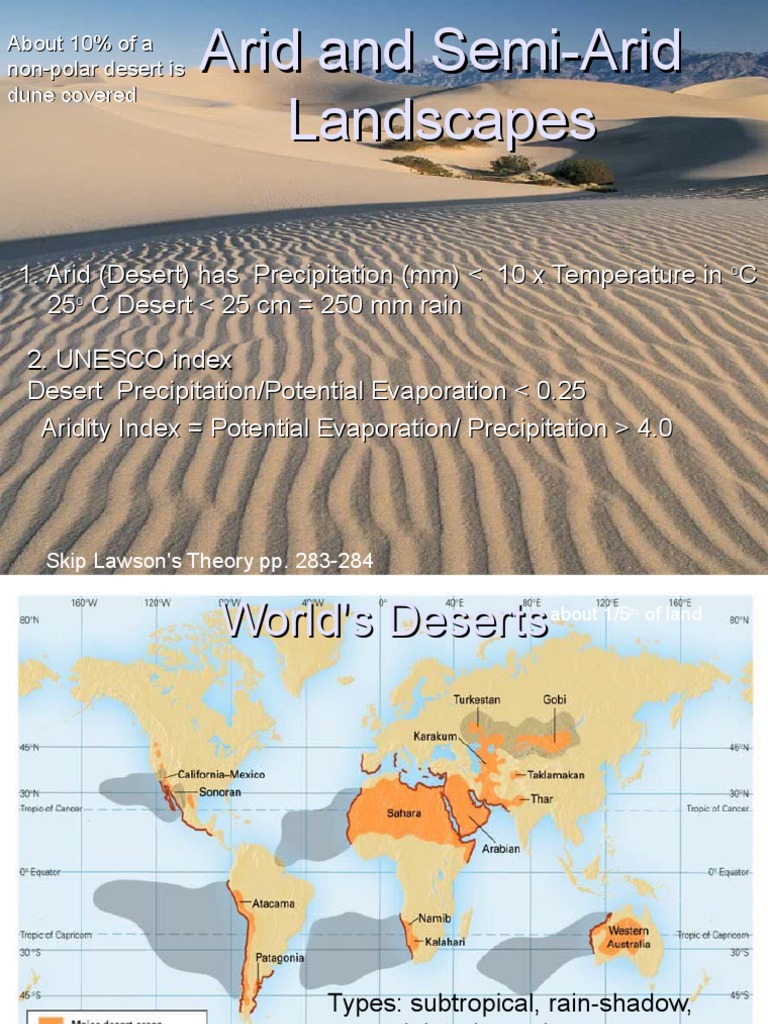 Arid and Semi-Arid Landscapes | PDF | Dune | Desert
