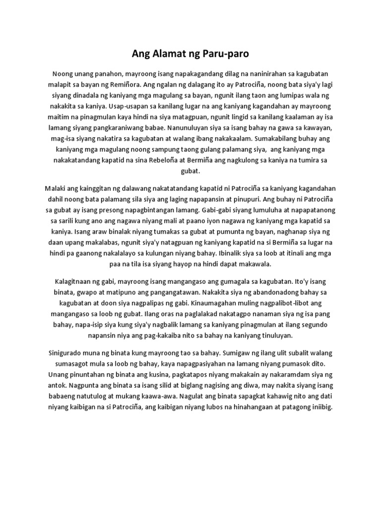 Ang Alamat NG Paru-Paro | PDF