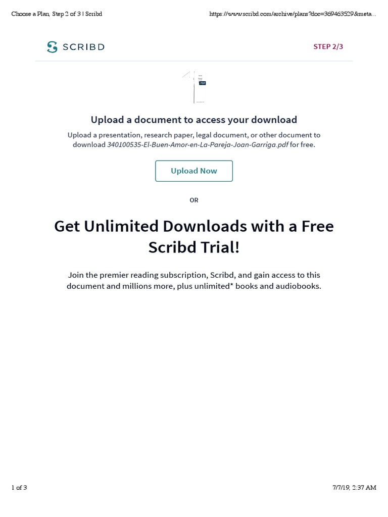 Choose A Plan, Step 2 of 3 - Scribd | PDF | Scribd | Service Industries