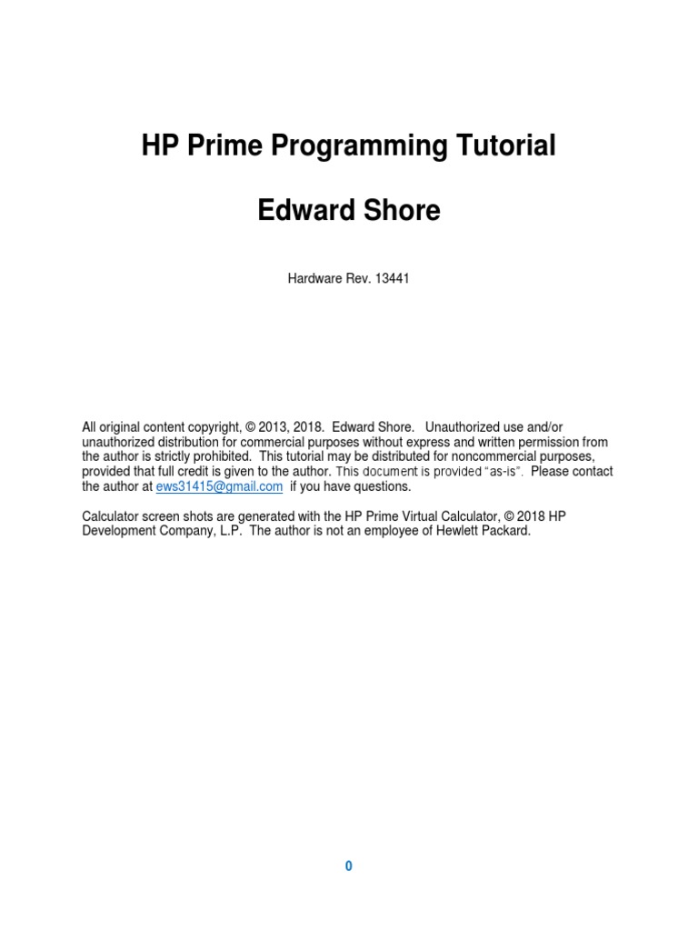 2018 HP Prime Programming Tutorial | PDF | Variable (Computer Science) | Parameter (Computer ...