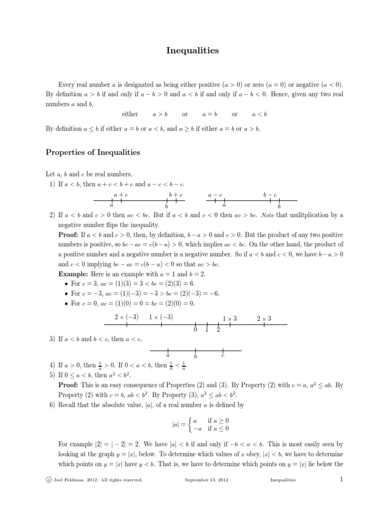 Properties of Inequalities | PDF | Mathematical Relations | Elementary ...