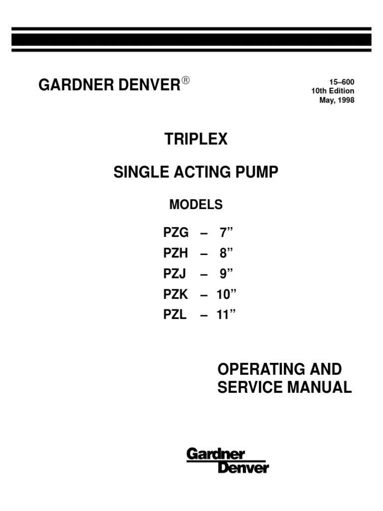 Gardner Denver PZ7 Pump Manual | PDF | Pump | Elevator