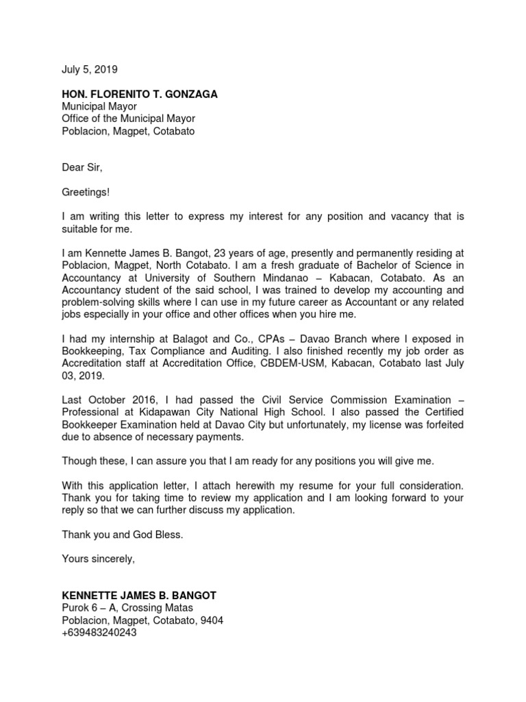 Application Letter | PDF