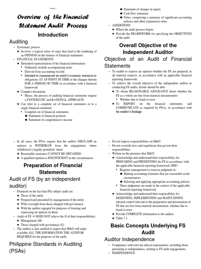 Overview of The Financial Statement Audit Process | PDF | Internal ...