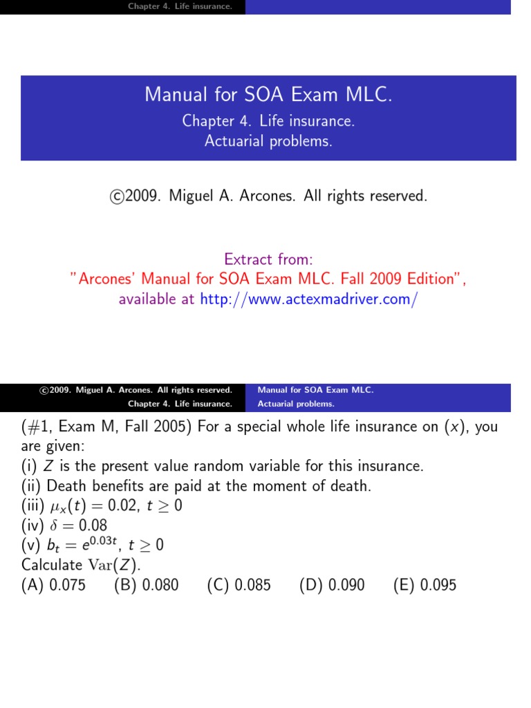 Examen Soa PDF | PDF | Life Insurance | Personal Finance