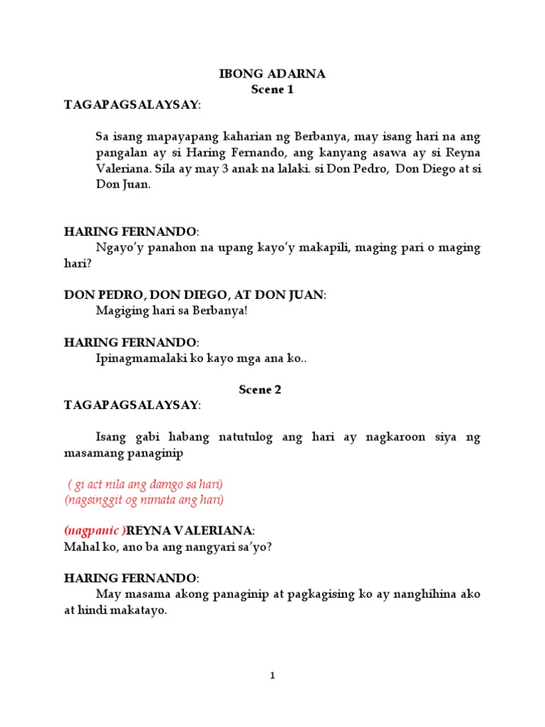 IBONG ADARNA - Script PDF | PDF