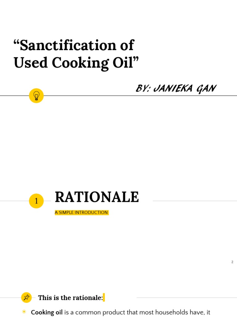 Sanctification of Used Cooking Oil | PDF | Stove | Cooking Oil