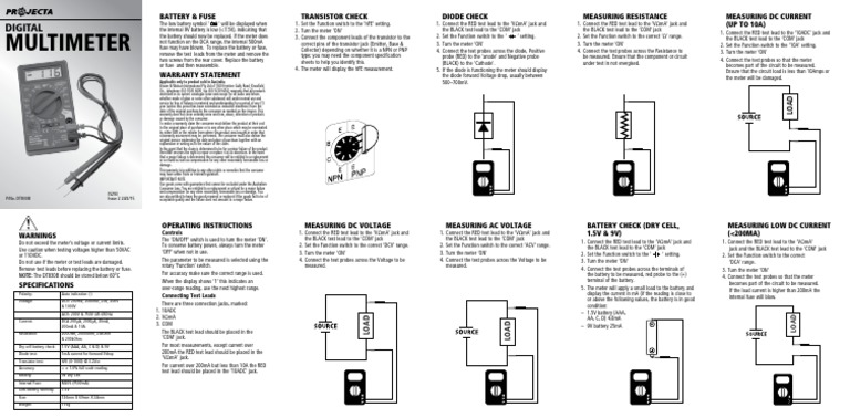 DT830B Instruction Manual | PDF | Bipolar Junction Transistor | Electronics