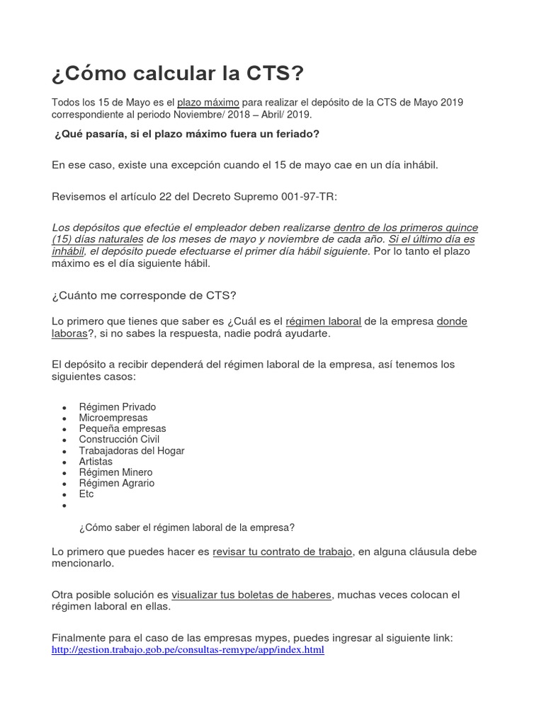 Cómo Calcular La CTS | PDF | Interés | Bancos