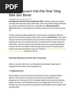 Panduan Penyusunan Kisi-Kisi Dan Soal | PDF