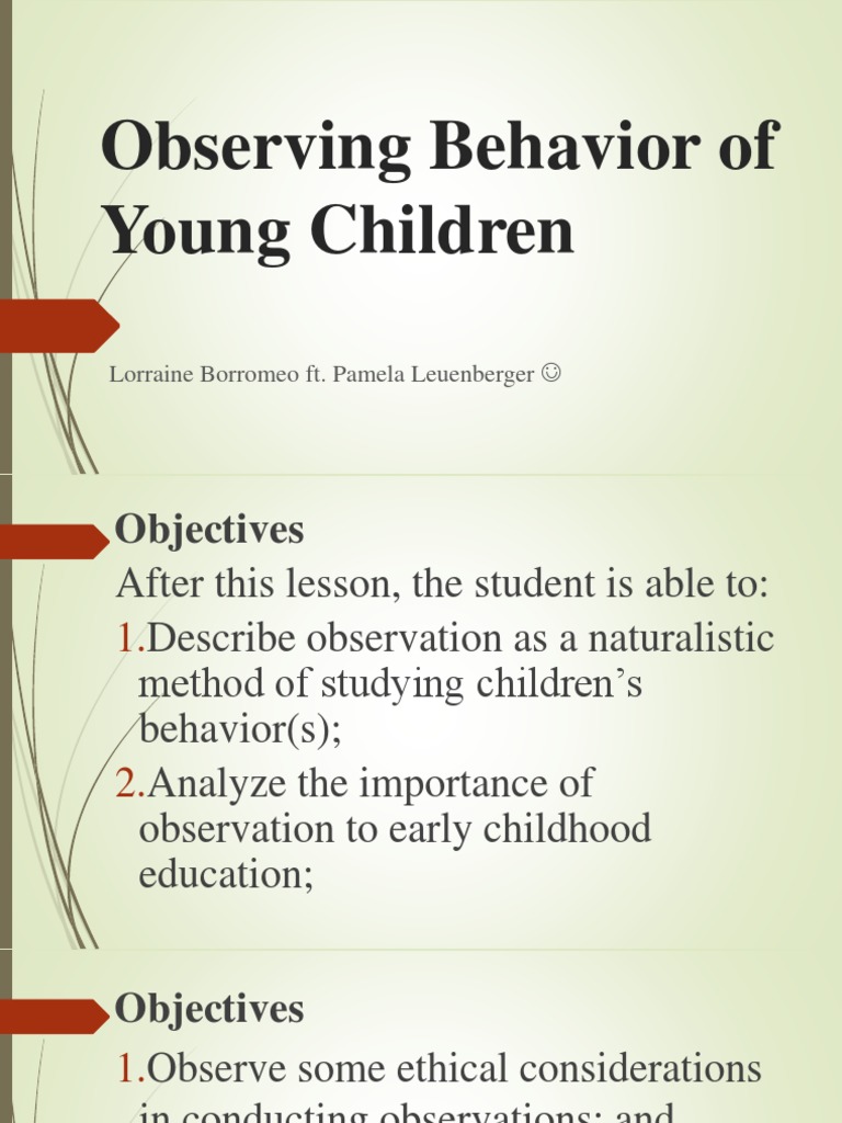 Observing Young Children | PDF | Observation | Understanding