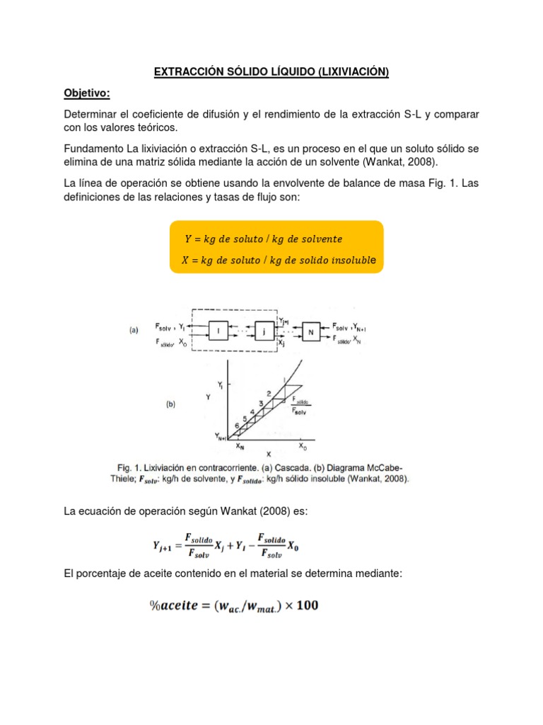 Extracción Sólido Líquido | PDF | Petróleo | Cantidades fisicas