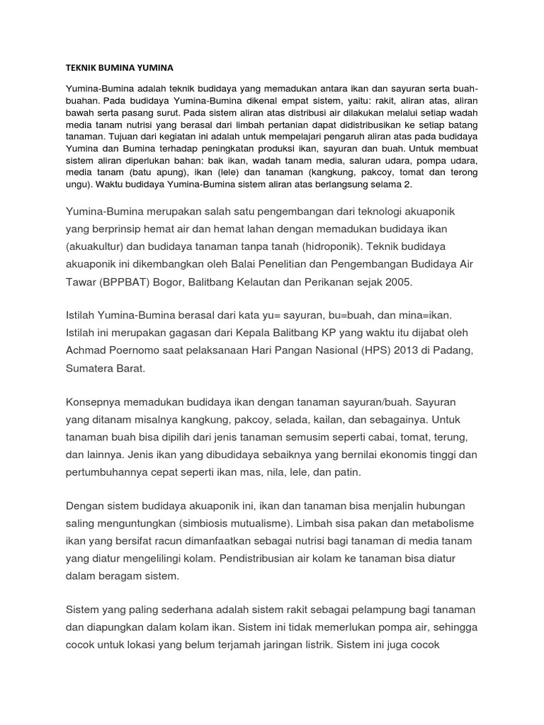 Teknik Bumina Yumina | PDF