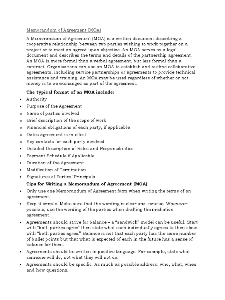 Memorandum of Agreement (MOA) | PDF | Notary Public | Taxes