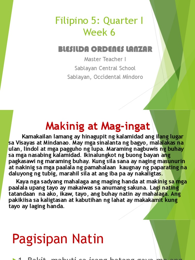 Filipino - 5 - Q1 - Week - 6 - Alab - Filipino - .PPTX Filename UTF-8 ...