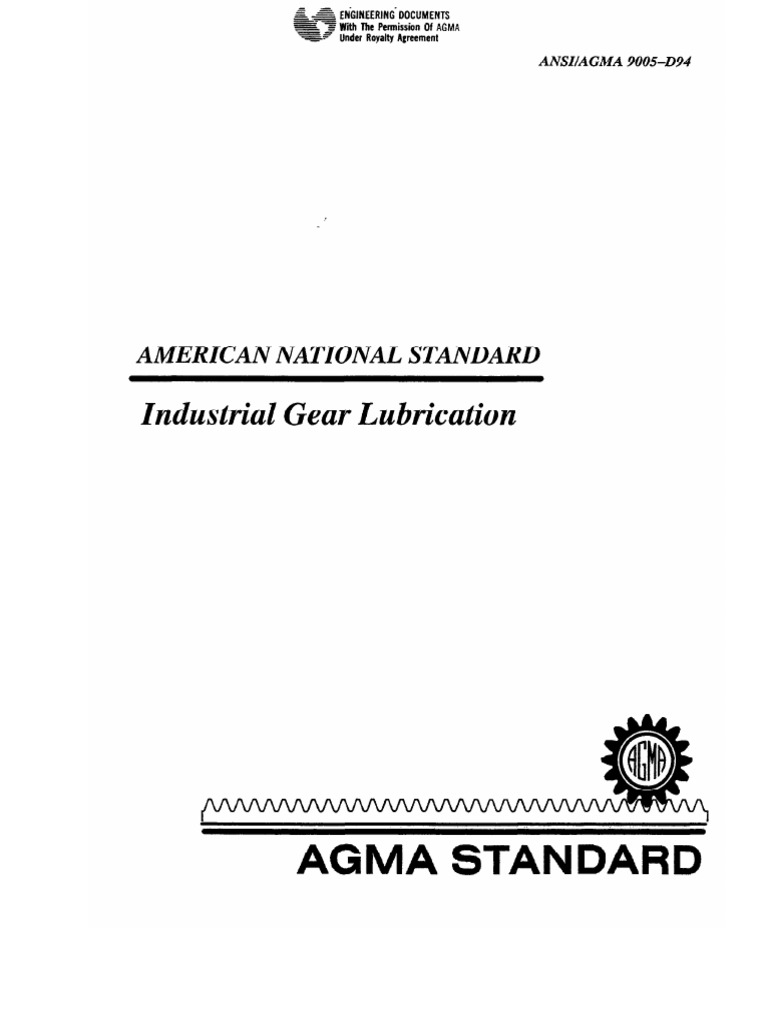 ansi agma | Lubricant | Gear