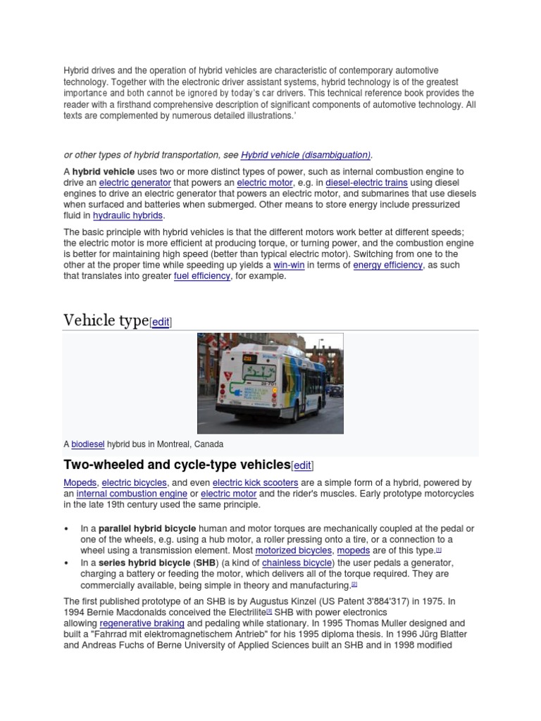 Vehicle Type: Two-Wheeled and Cycle-Type Vehicles | PDF | Hybrid ...