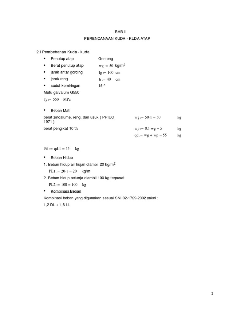 Analisis Beban Kuda-Kuda Atap | PDF