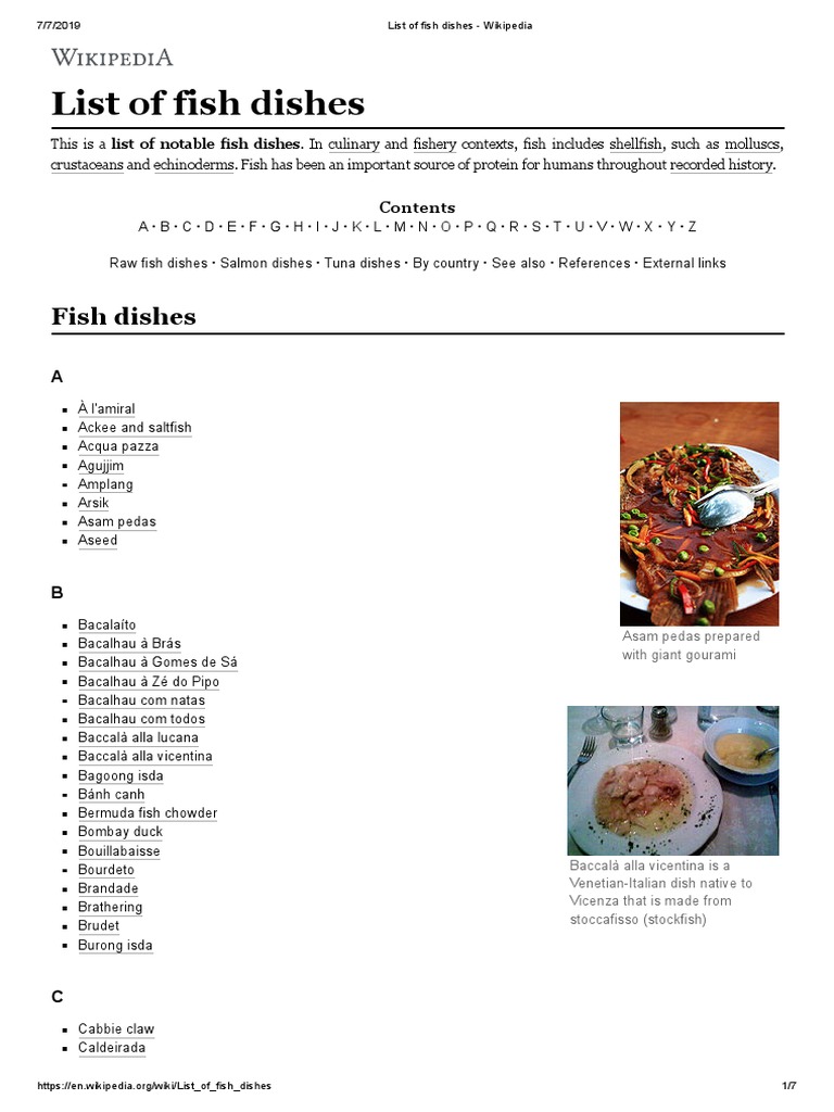 List of Fish Dishes | PDF | Curry | Cuisine