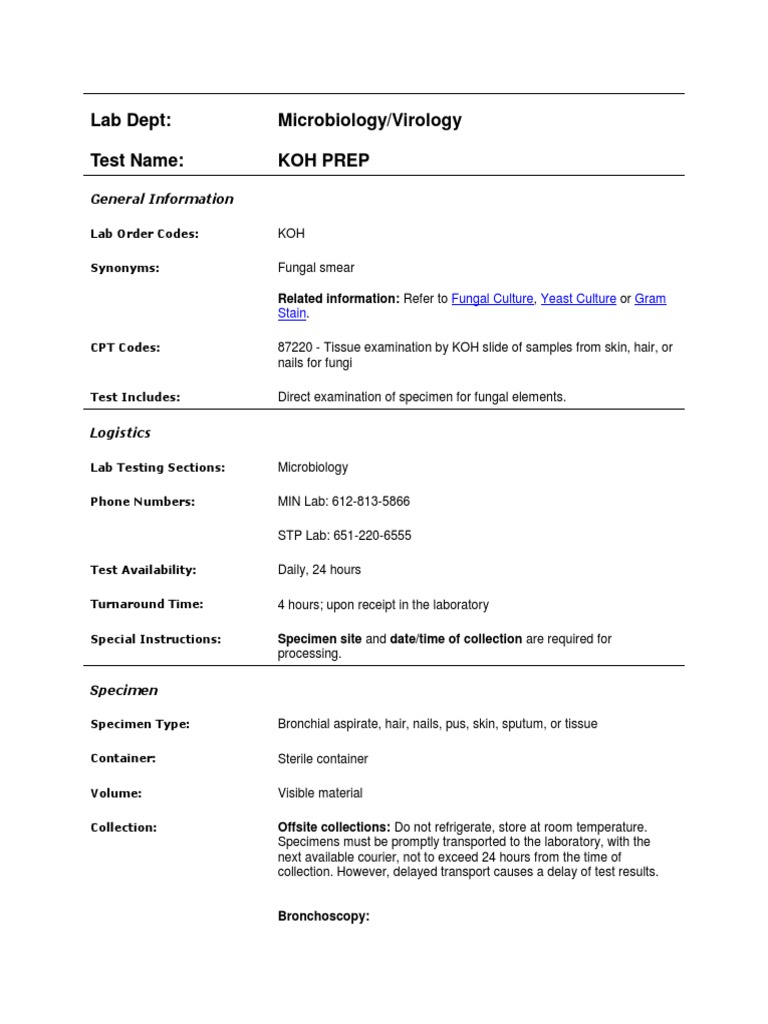 Koh Prep | PDF | Biopsy | Nail (Anatomy)